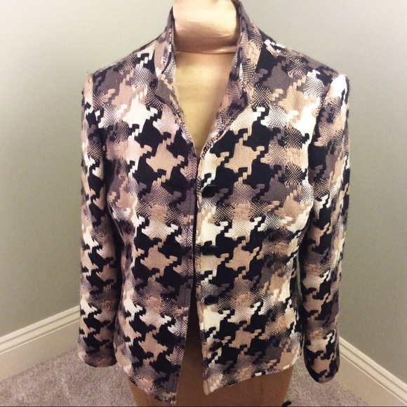 louben | Jackets & Coats | Louben Large Houndstooth Virgin Wool Jacket ...